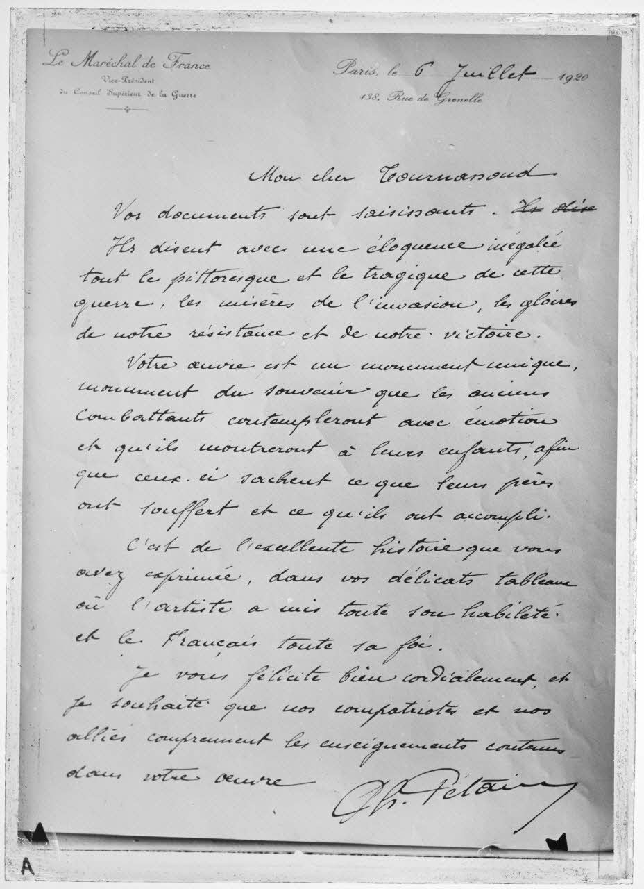 ImagesDéfense - Lettre autographe du Maréchal Pétain. [légende d'origine]