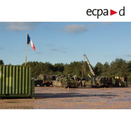 ImagesDéfense - Zone technique du camp français d'Adazi en Lettonie.