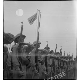 ImagesDéfense - Des miliciens d'An Thi au présentez-armes.