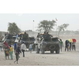 ImagesDéfense - Des habitants saluent l'entrée de véhicules de l'avant ...