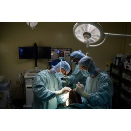 ImagesDéfense - Un chirurgien et son assistant incisent un patient à l ...