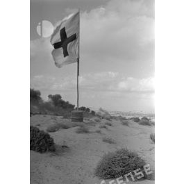 ImagesDéfense - Des débris d'un avion en feu près d'un drapeau de la ...